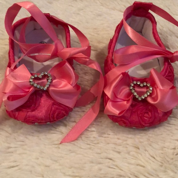 Shoes | Handmade Hot Pink Roses Ribbon Ballet Shoes | Poshmark